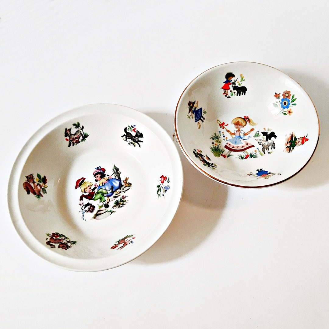 Arklow Ironstone Vintage Bowl Set, Nursery Rhyme Dishes, Republic of ...
