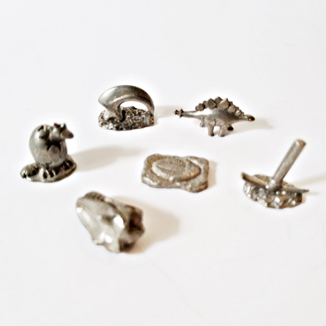 Dinosaur Monopoly Pewter Game Pieces Six Metal Tokens, Stegosaurus ...