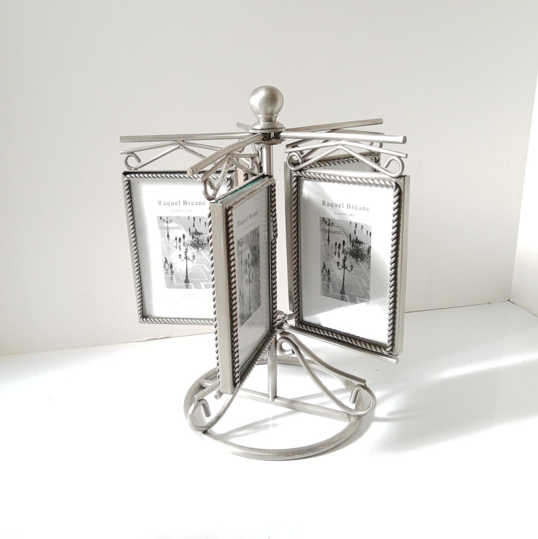 Upright Photo Holder Carousel Rotates Holds 10 Pictures, Frame Go Round ...