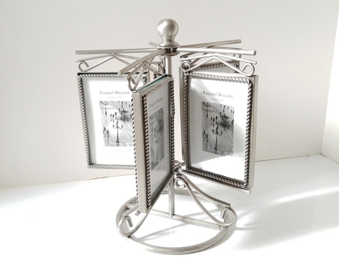 Upright Photo Holder Carousel Rotates Holds 10 Pictures, Frame Go Round ...