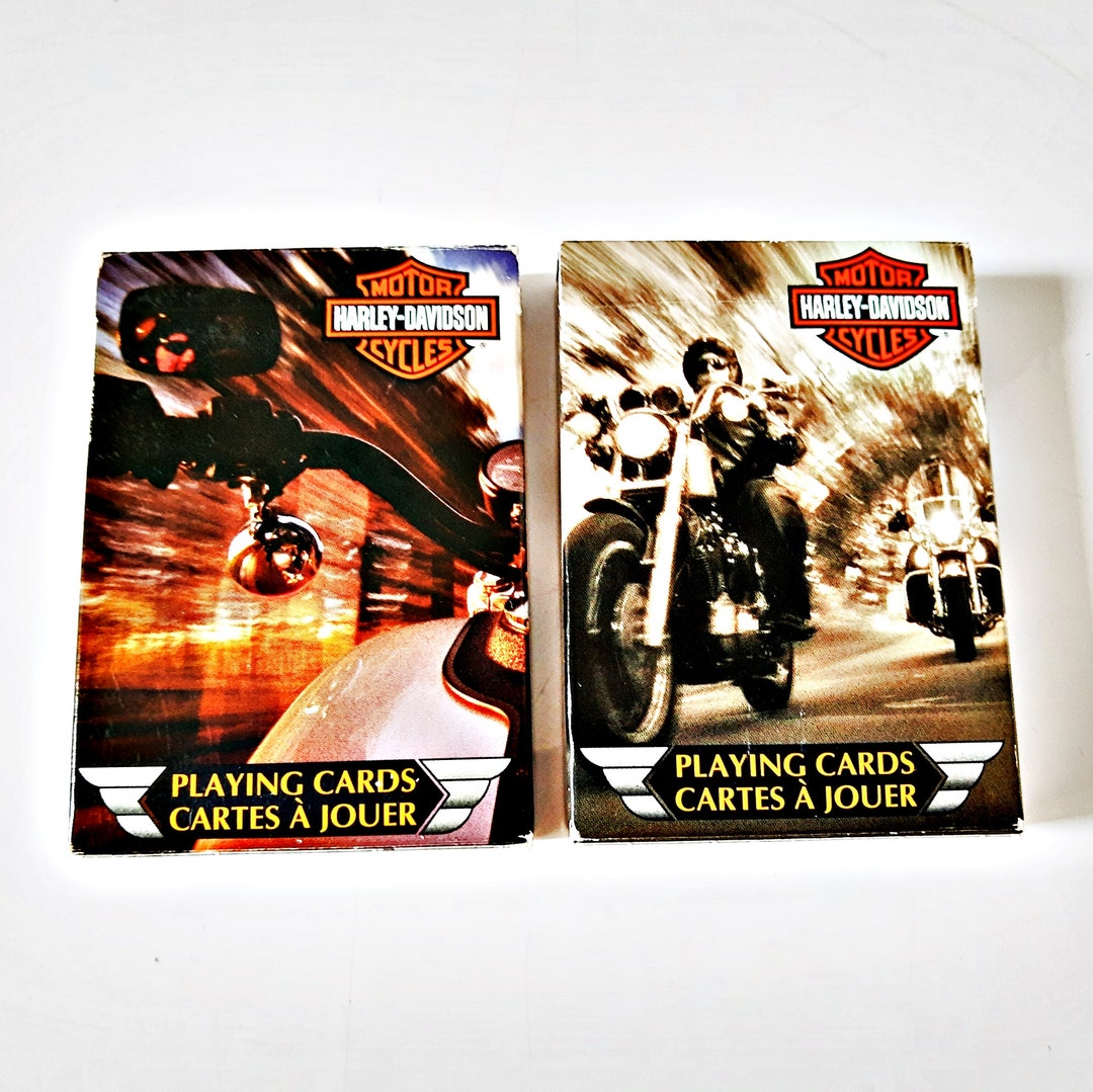 Harley Davidson Cards, Two Decks of Playing Plastic Coated Bicycle ...