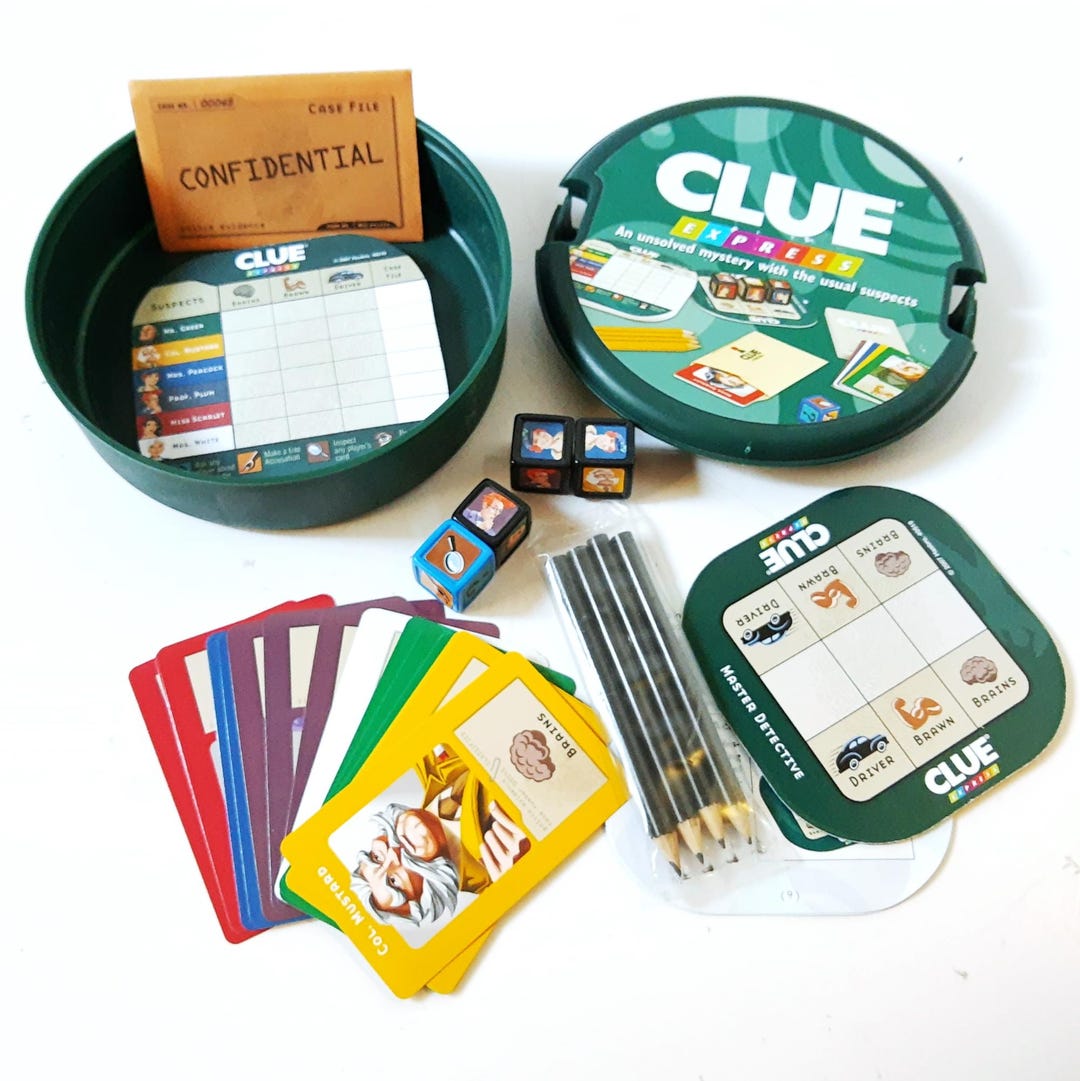 Clue Express Compact Travel Game by Hasbro and Parker Bros an Unsolved ...