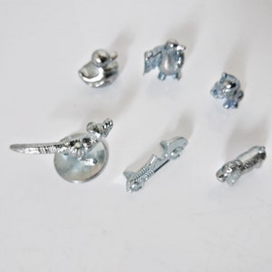 Monopoly Game Pieces, Crooked Cash Pewter, Six Metal Tokens, T-rex W a ...