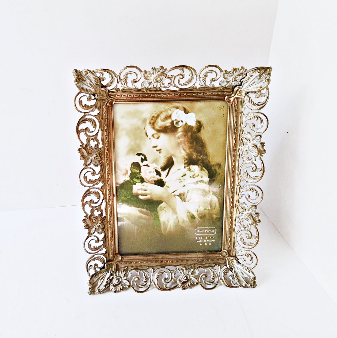 Filigree Photo Frame Metal Picture Frame Holds 5 X 7 Inch - Etsy