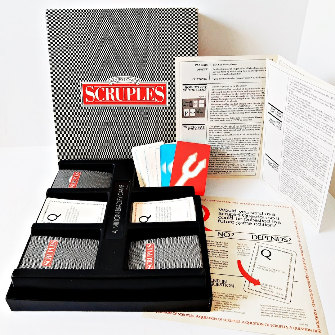 A Question of Scruples, Milton Bradley 1986, Adult Conversation Game ...