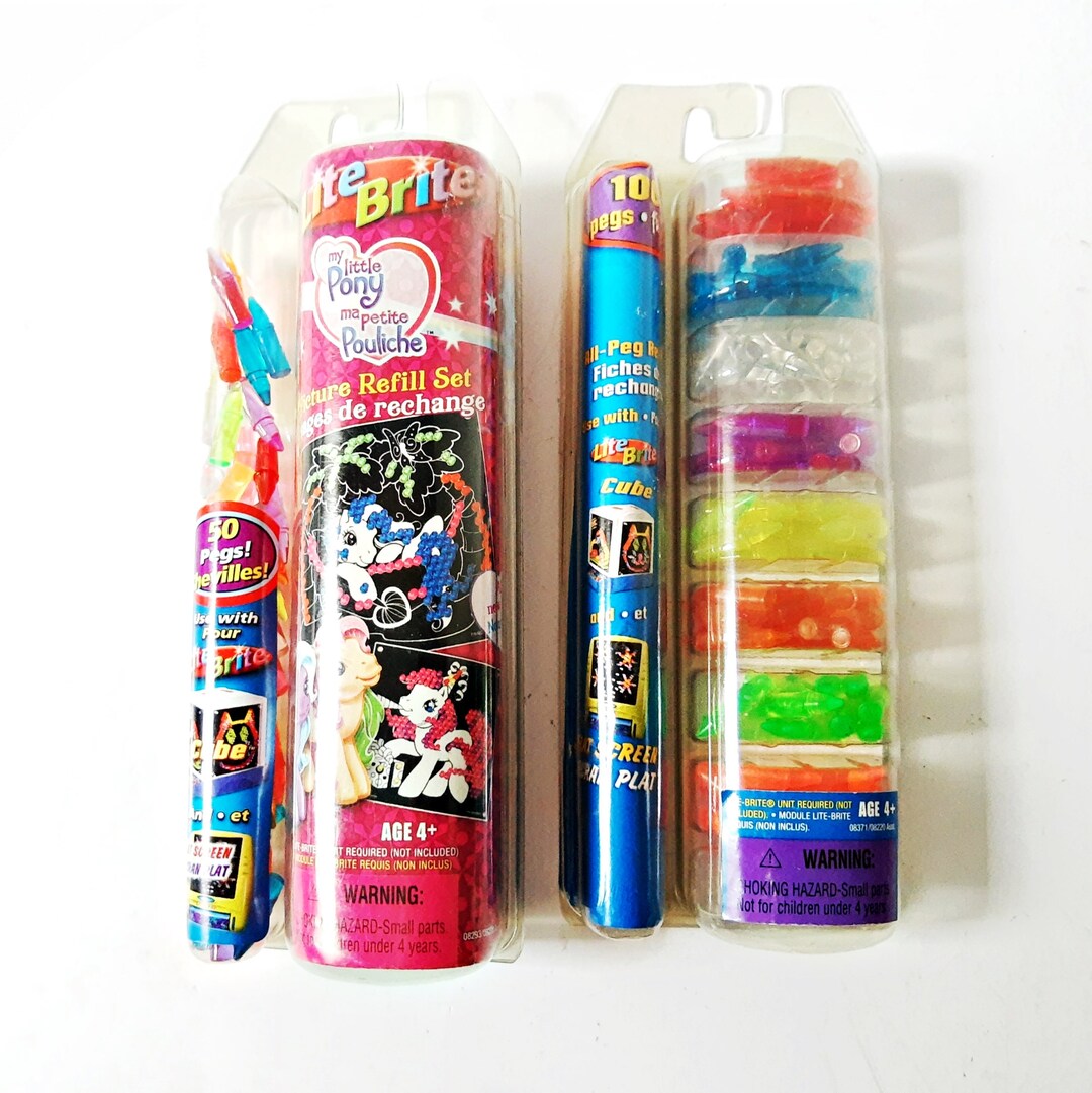Lite Brite Two Refill Sets, MLP My Little Pony Picture Refill Set and ...
