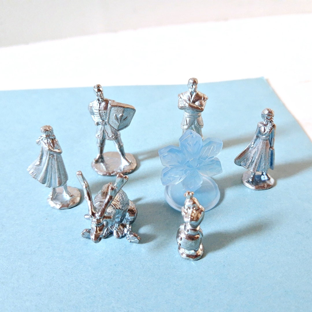 Monopoly Game Pieces Frozen Anna, Sven, Olaf, Metal Pewter Tokens, Six ...
