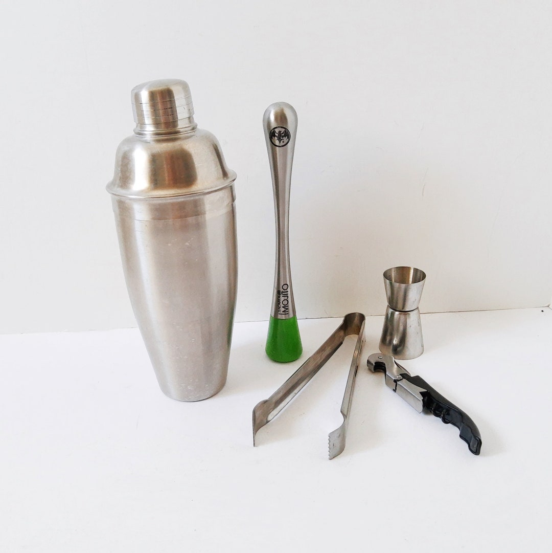 Cocktail Shaker and Bar Mixology Tools Stainless Steel Bacardi Green ...