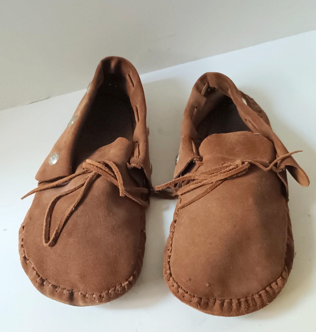 Vintage Handmade Suede Leather Mens Moccasins Native American Exquisite ...