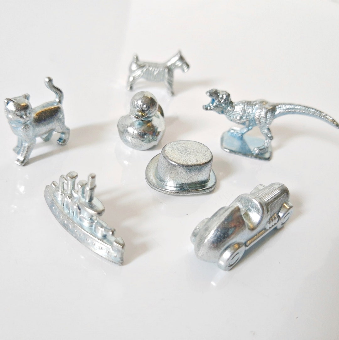 Dinosaur Monopoly Pewter Game Pieces Seven Metal Tokens, T-rex Dinosaur ...