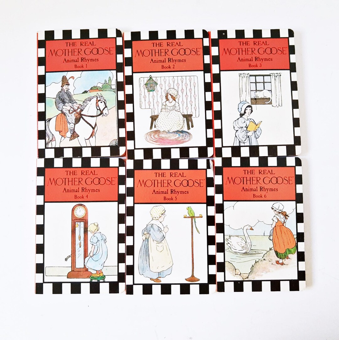 The Real Mother Goose Animal Rhymes Mini Hardcover Books Vintage Board ...