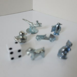 Monopoly Game Pieces, Crooked Cash Pewter, Six Metal Tokens, T-rex W a ...