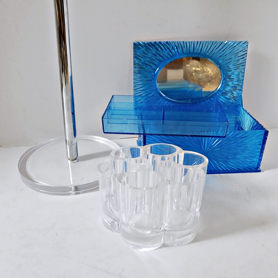 Lucite Acrylic T Bar. With Jewelry Box and Lipstick Holder. - Etsy
