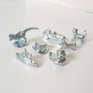 Dinosaur Monopoly Pewter Game Pieces Eight Metal Tokens, T-rex Dinosaur ...