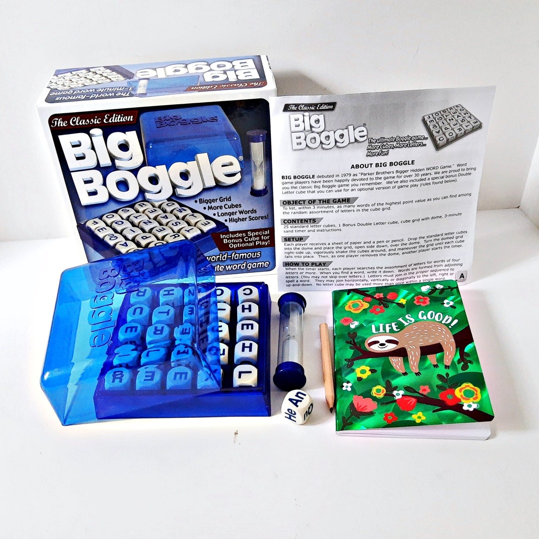 Big Boggle Word Game by Parker W Special Bonus Cube, Hidden Word Game ...