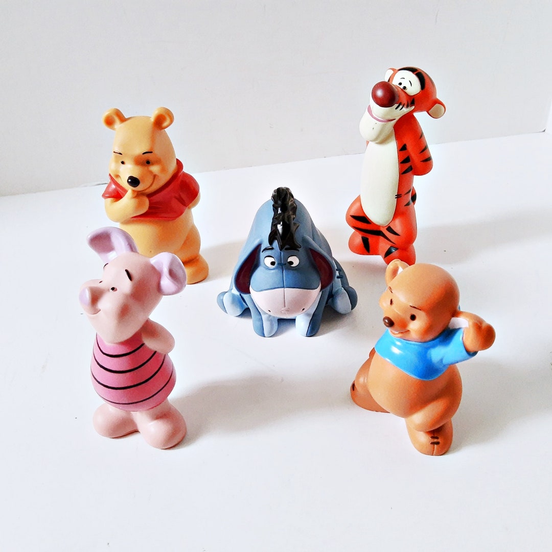 Winnie the Pooh Bath Vintage Rubber Toys, Five Playset Figures, Pooh ...