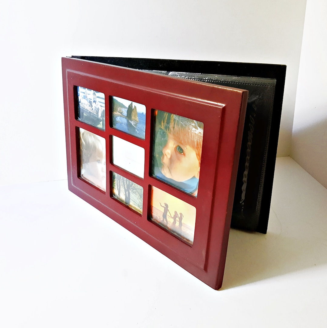 Keepsake Photo Album Wood Collage Frame on the Front, Holds 4 X 6 ...