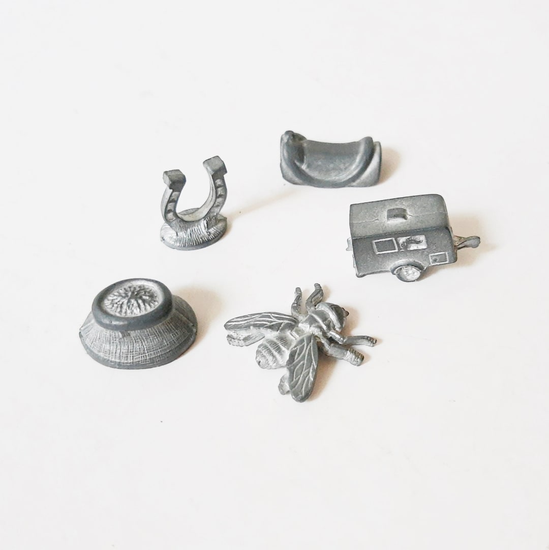 Monopoly Game Pieces, Five Horse Farm Tokens, From a Horse-opoly Board ...