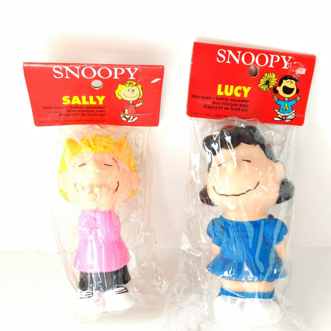 Lucy and Sally Peanuts Gang Snoopy Vinyl Squeak Toy United Feature ...