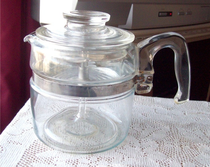 Pyrex Coffee Pot 4 Cup, 7754B Glass Percolator - Etsy