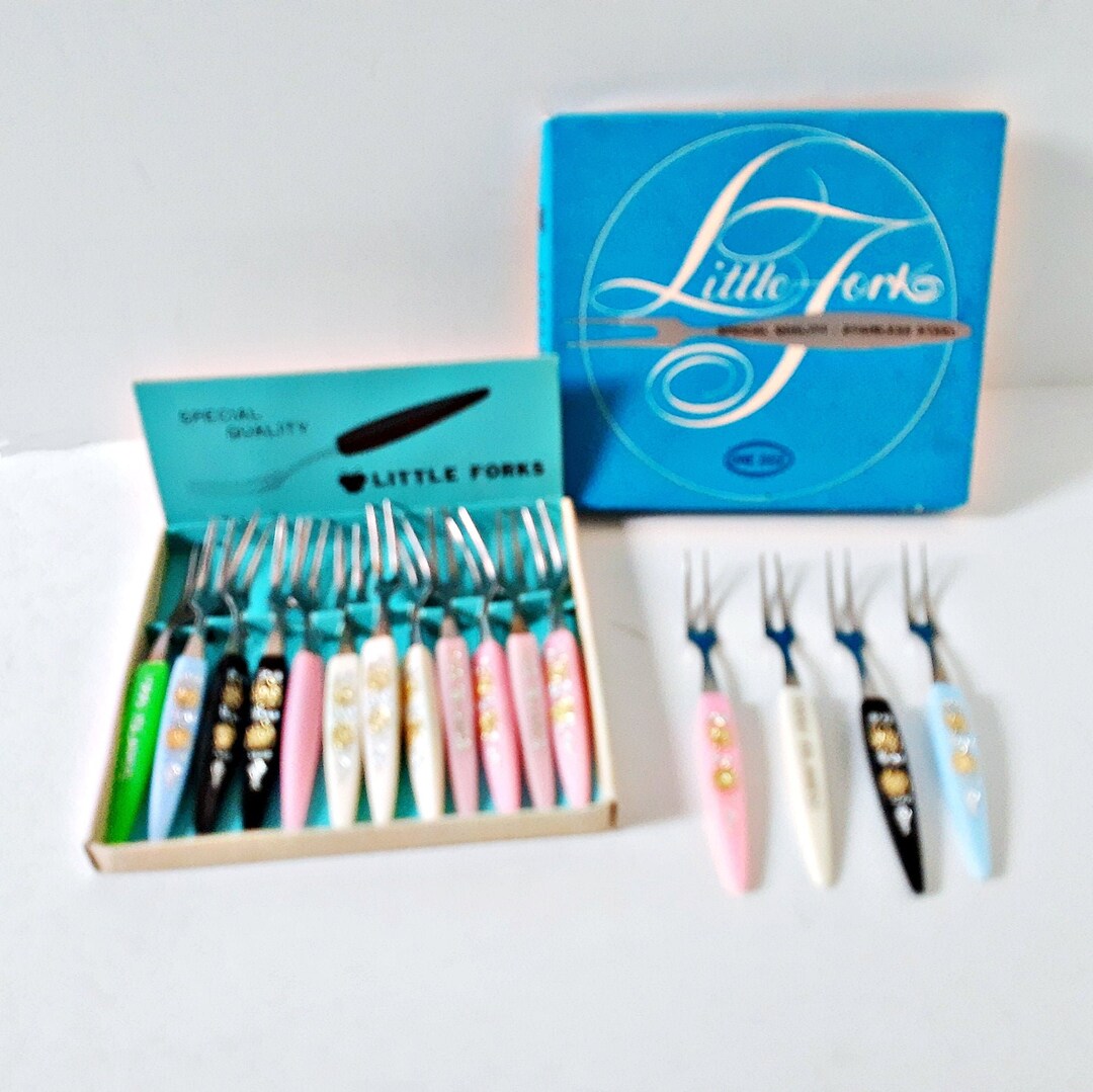 Little Cocktail Forks Multi Colored Handles, Appetize Forks, Hawaiian ...
