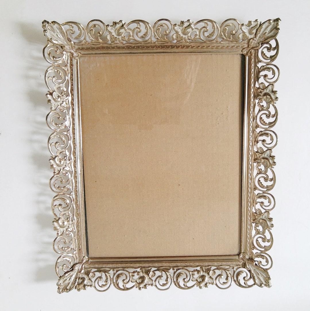 Filigree Photo Frame Wall Hanging, Metal Picture Frame Holds 8 X 10 ...