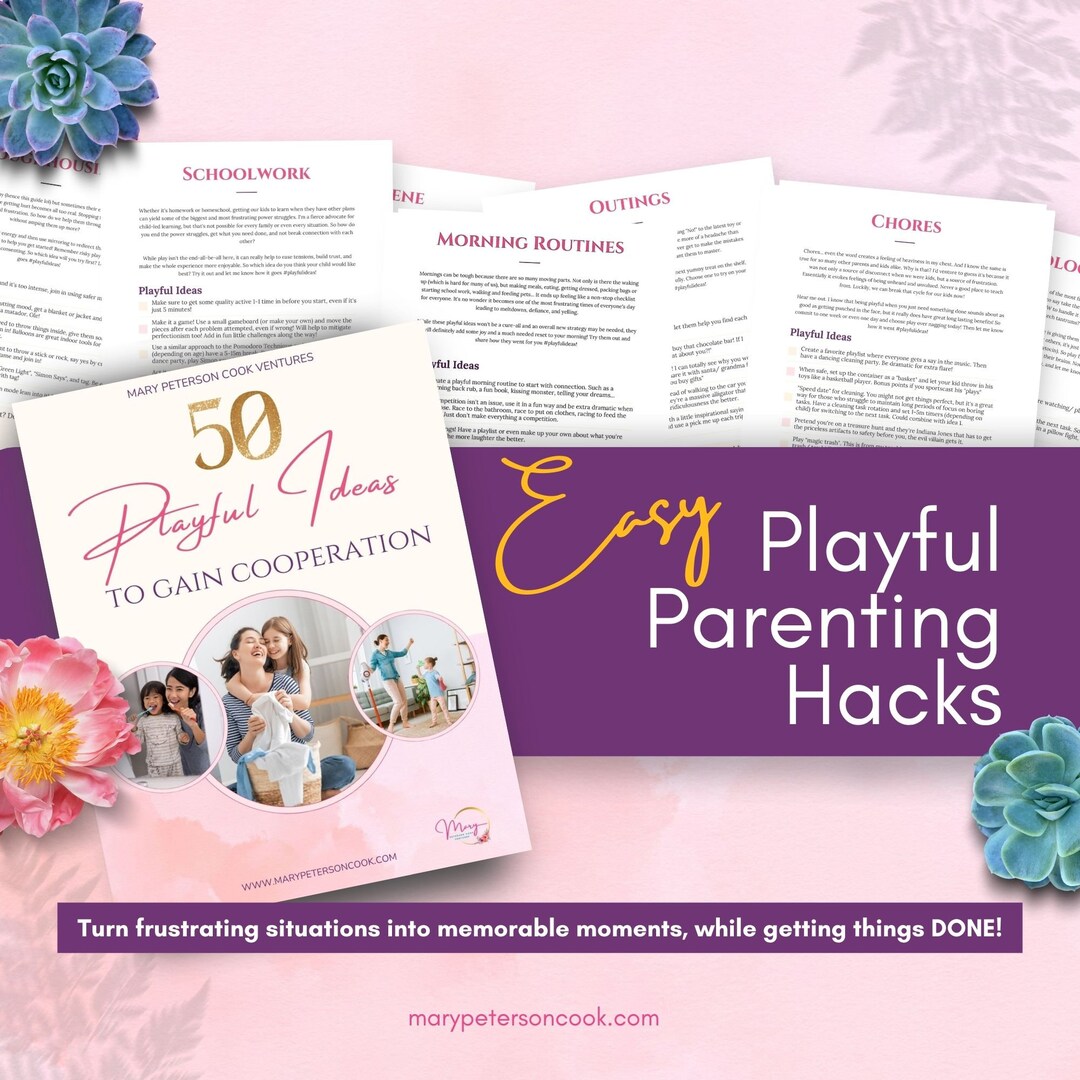 Mindful Parent Workbook, 50 Playful Parenting Tips, PRINTABLE Positive ...