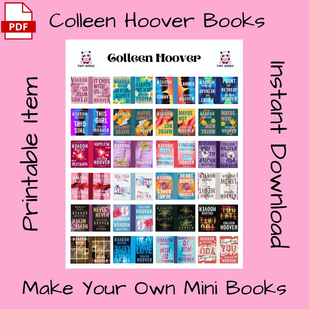 PRINTABLE ITEM, Colleen Hoover Mini Book Template, Make Your Own Mini ...