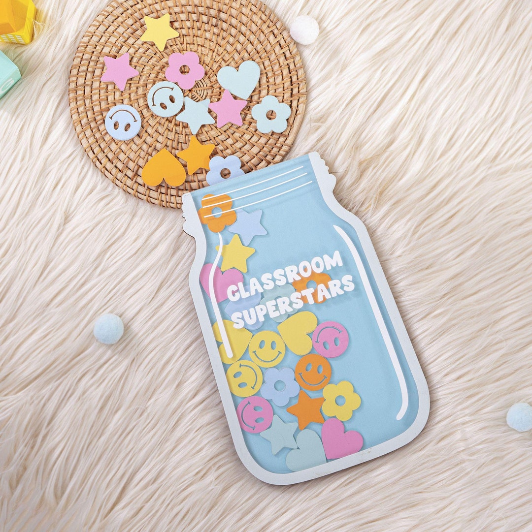 Magnet Smiley Face Reward Jar, Gift for Teacher, Colorful Classroom ...