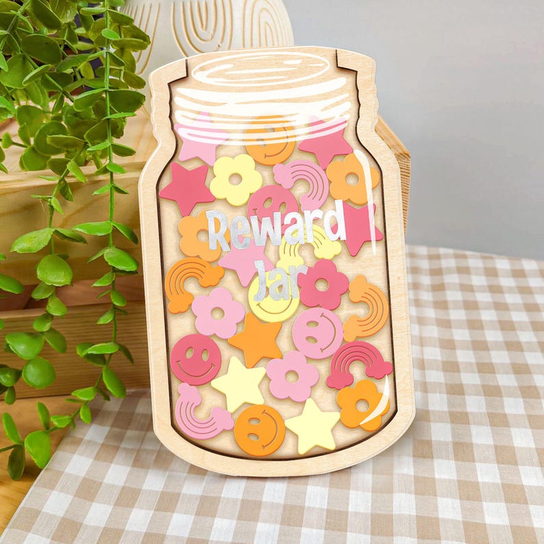 Smiley Face Reward Jar, Personalized Gift for Teacher, Colorful ...