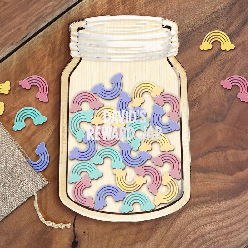 Smiley Face Reward Jar, Personalized Gift for Teacher, Colorful ...