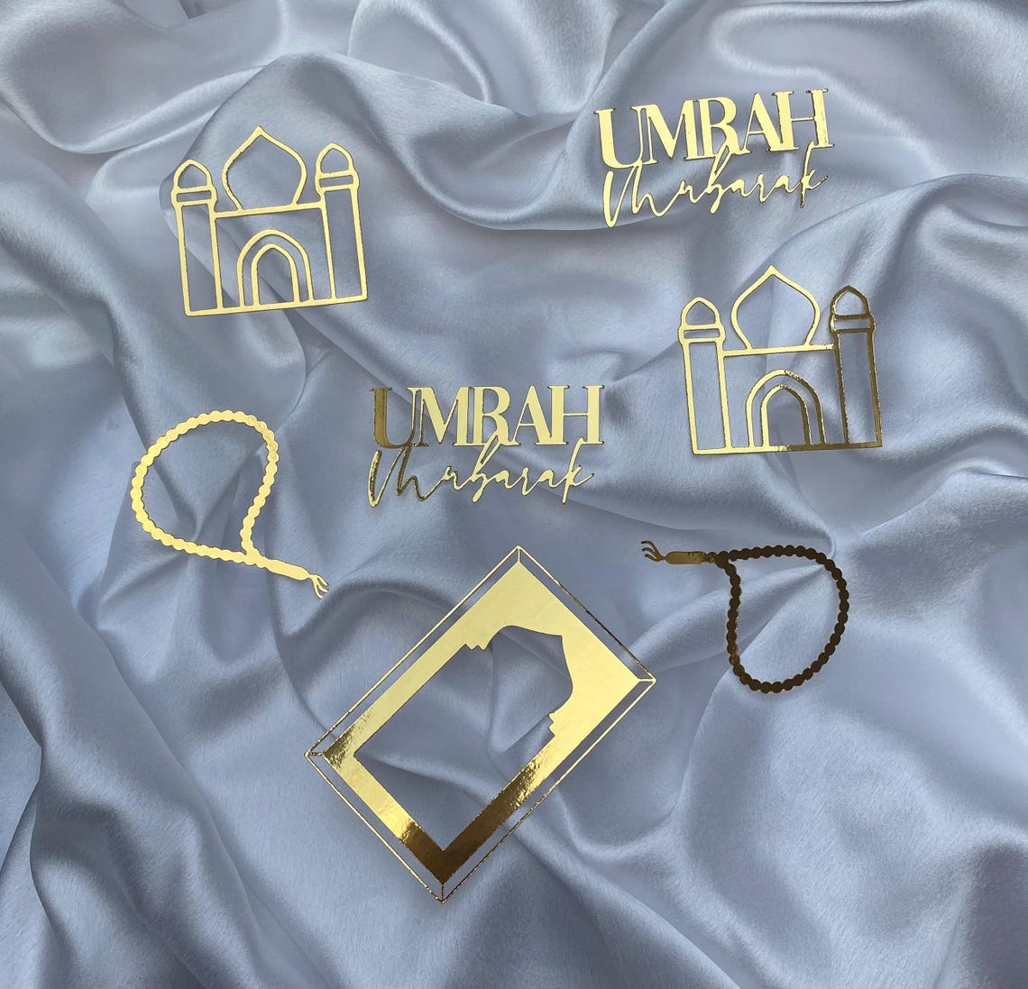 Umrah Mubarak Cupcake Toppers Masjid Tasbih Mosque Prayer Beads Cupcake ...