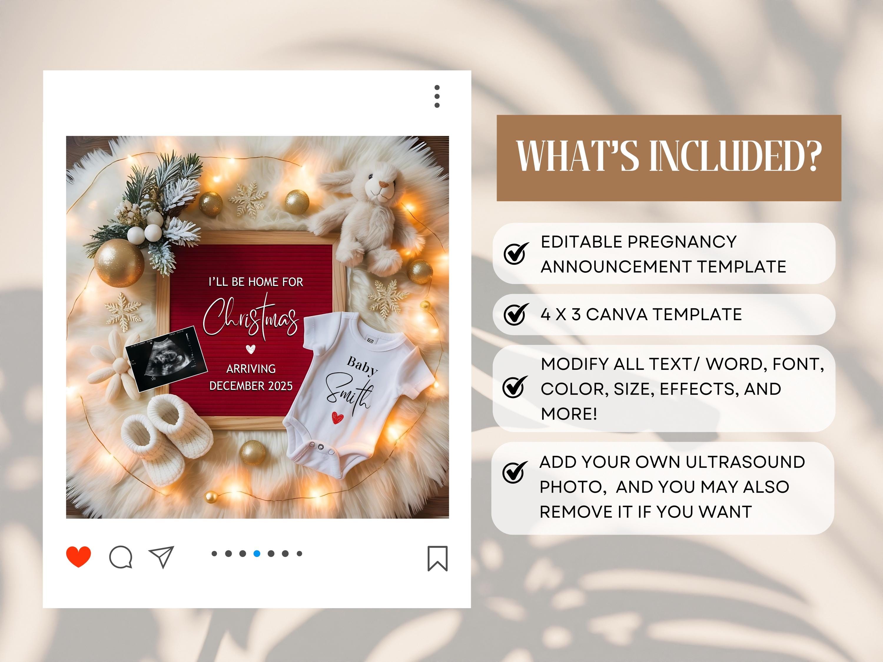 Winter Christmas Pregnancy Announcement December Baby Announcement ...
