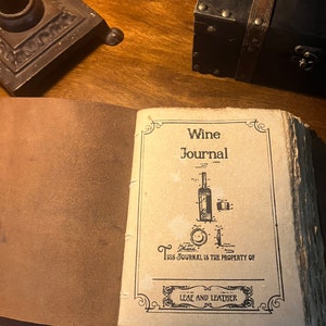 Wine Journal, Wine Gift, Wine Enthusiast, Wine Lovers, Leather Journal ...