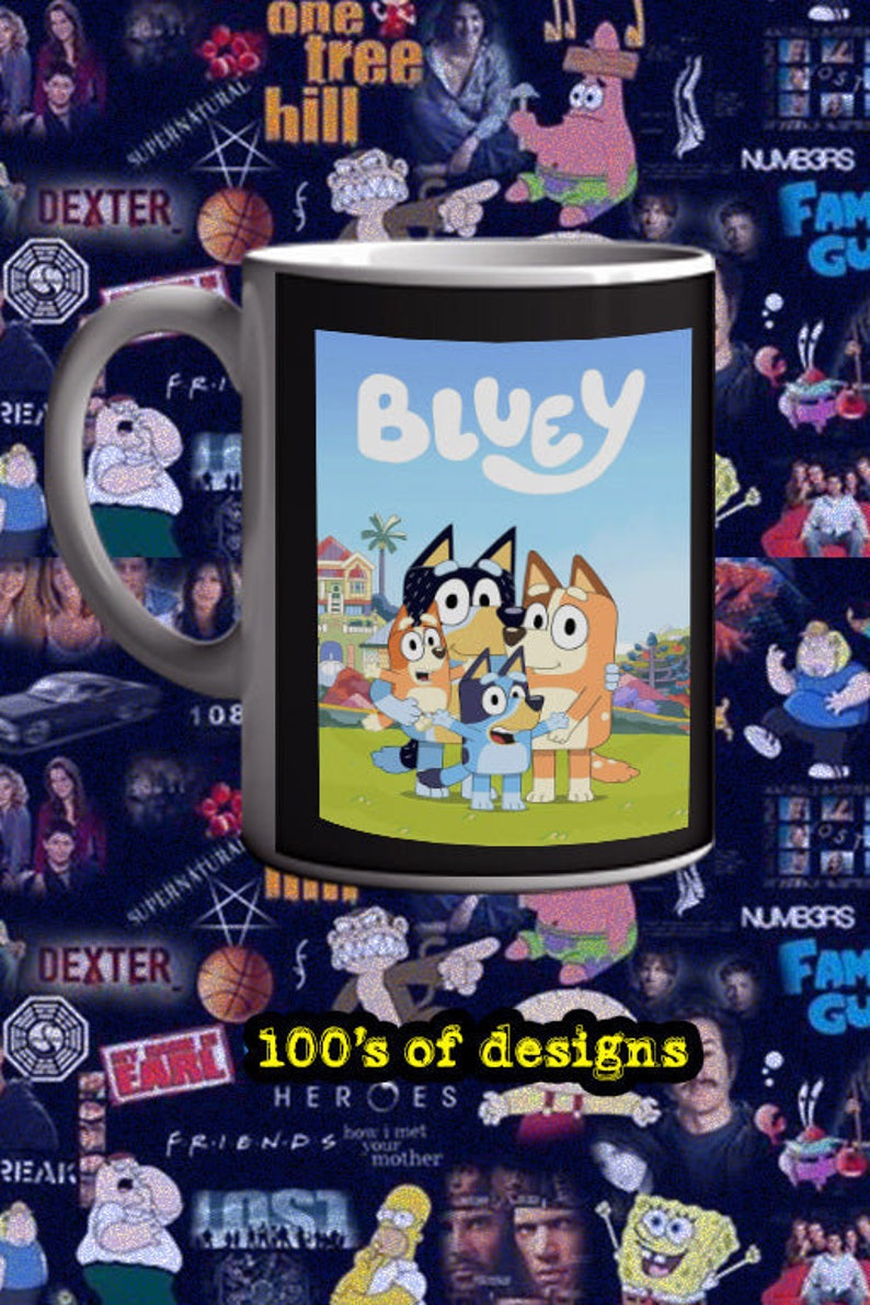 Bluey 11oz Mug Featuring Bluey and Bingo TV Show Memorabilia Kids Gift ...