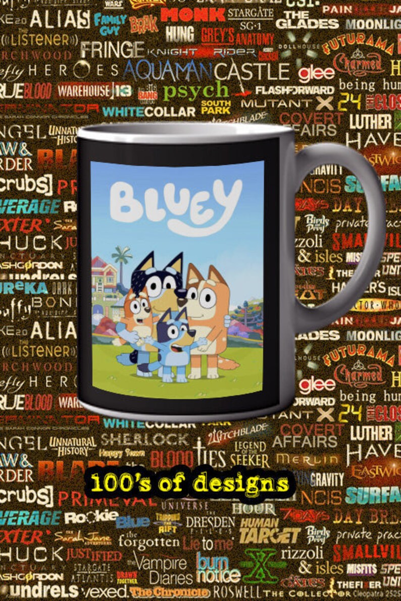 Bluey 11oz Mug Featuring Bluey and Bingo TV Show Memorabilia Kids Gift ...