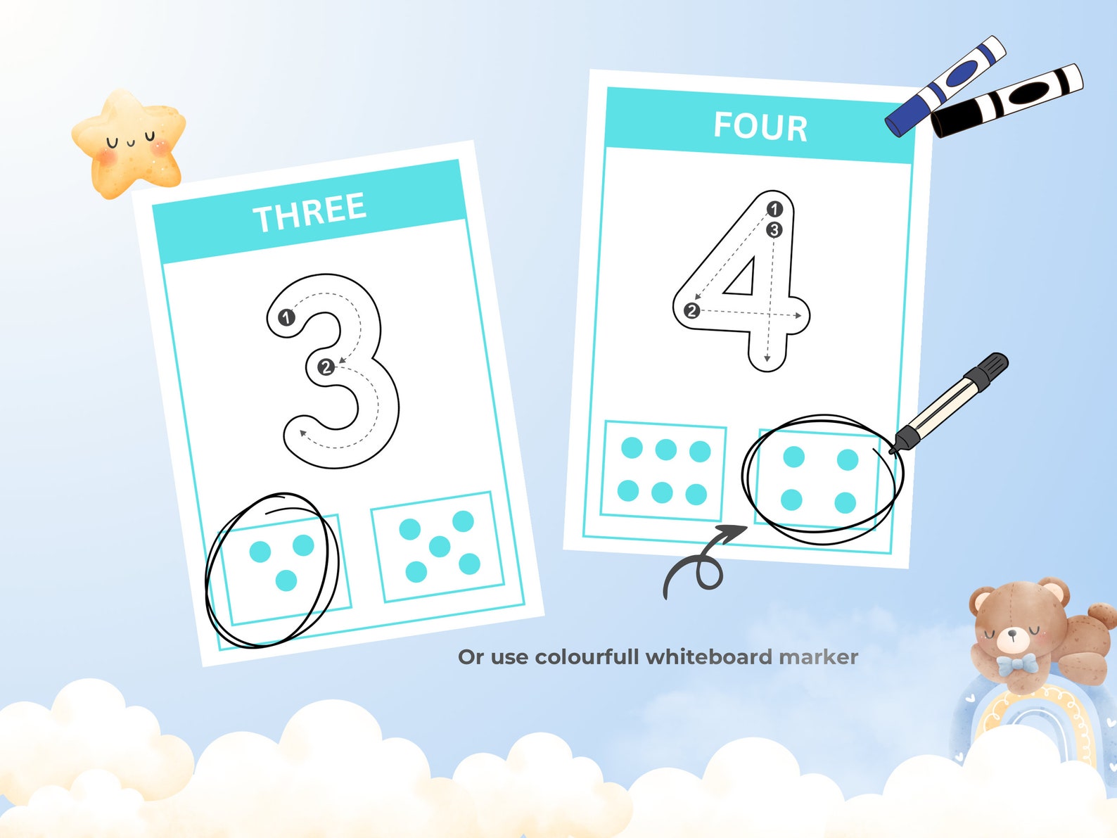 Tracing & Counting Numbers for Boy, Activity for Toddlers Preschool ...