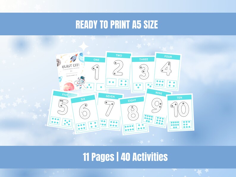 Tracing & Counting Numbers for Boy, Activity for Toddlers Preschool ...