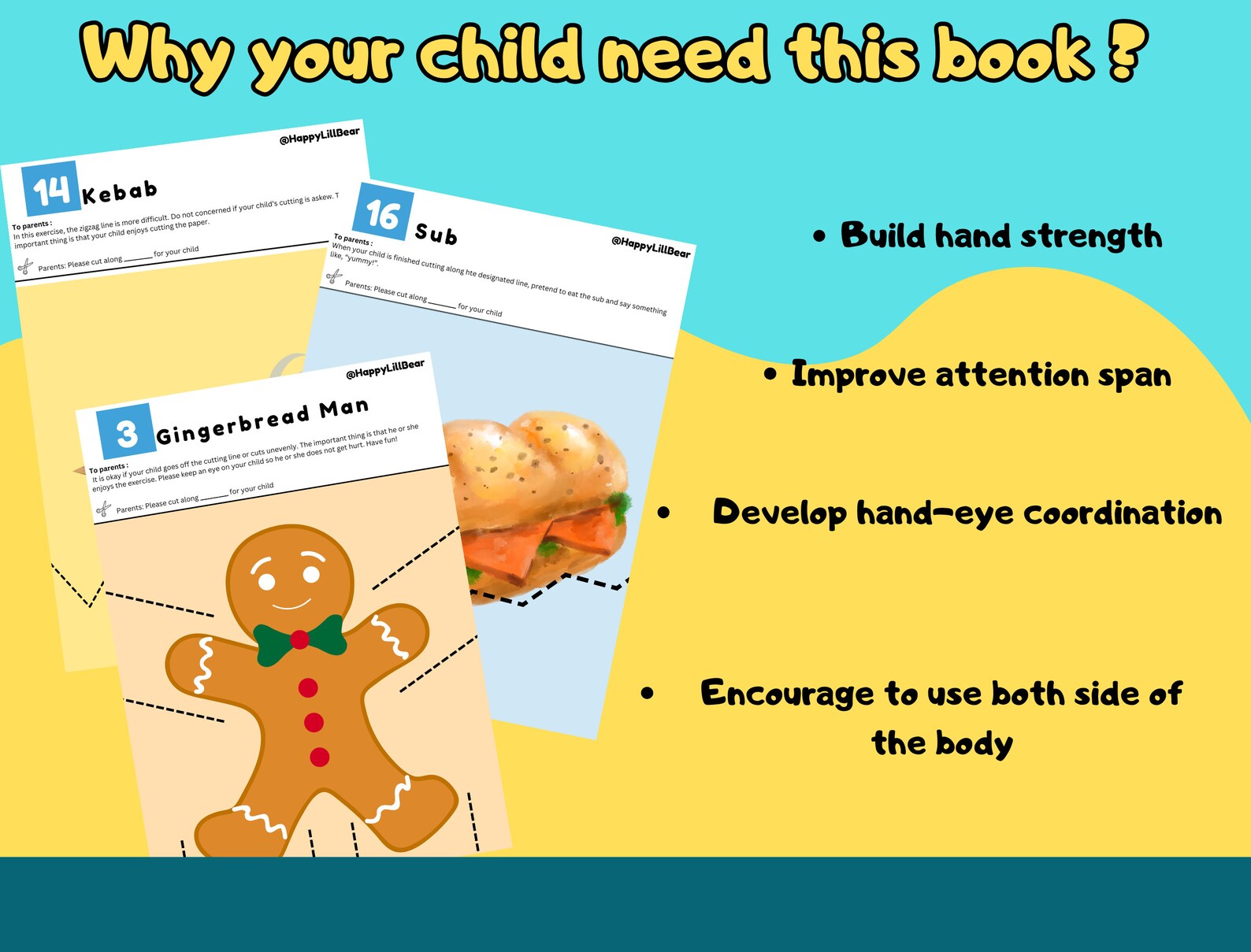 Scissors Skills Cutting Activities Food Edition, Printable Preschool ...