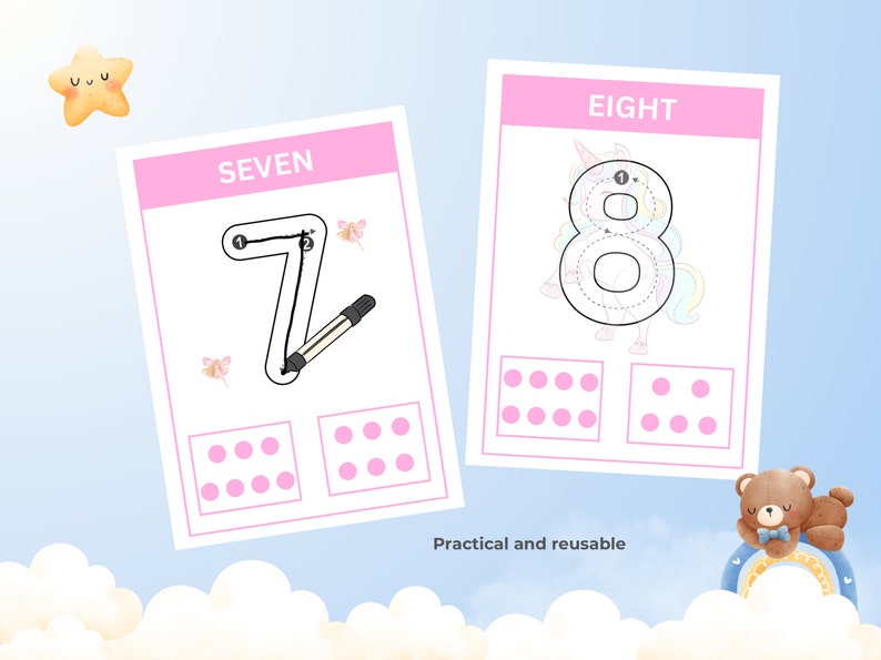 Tracing & Counting Numbers for Girl, Activity for Toddlers Preschool ...