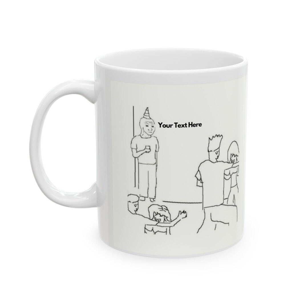 Wojak Coffee Mug Customizable Ceramic Mug for Memes & Gifts, Perfect ...