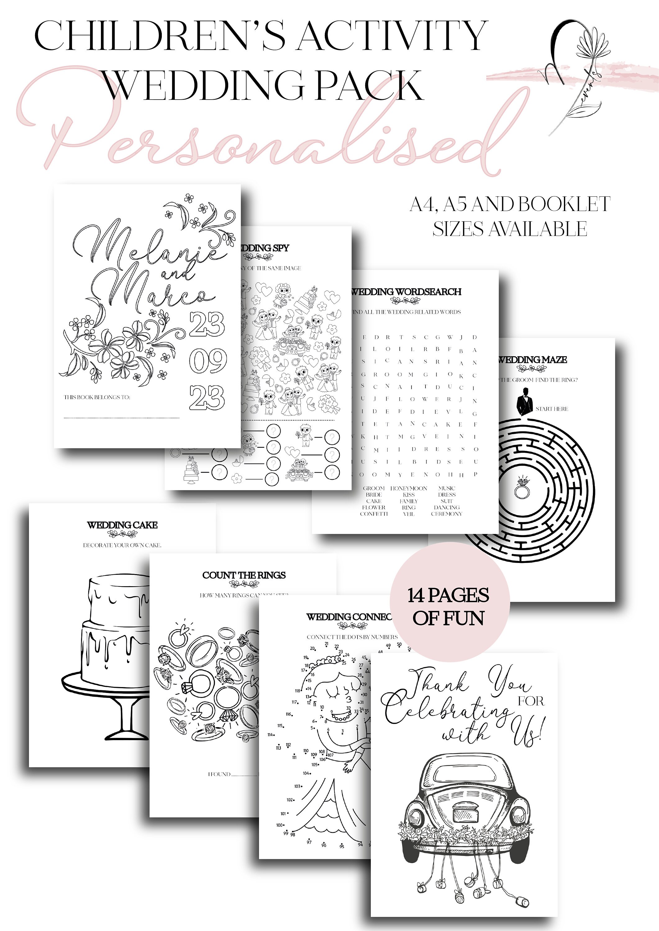 Wedding Children's Activity Pack - Etsy