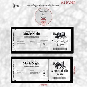 Movie Ticket for Deadpool and Wolverine Printable & Customizable - Etsy