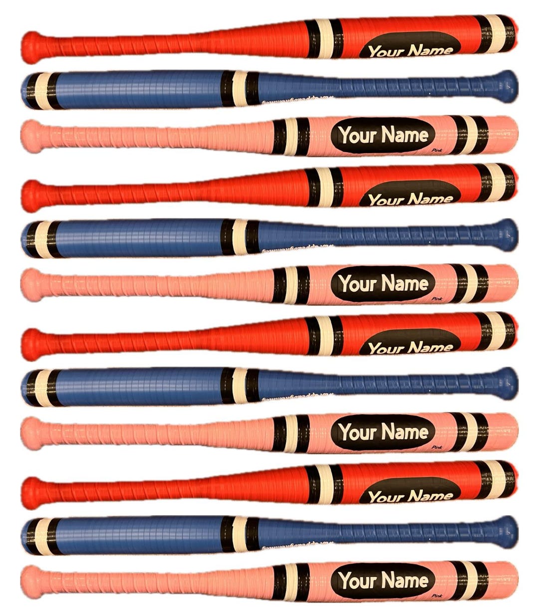 Crayon Bat - Any Color - Custom Designed Plastic Crayon Bat Baseball ...