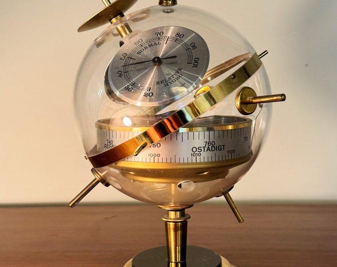 Mid Century Barometer, Thermometer, Hygrometer in Globe Shape Made in ...