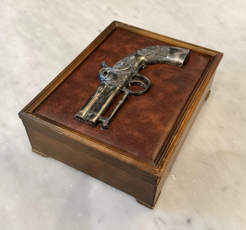 Vintage Game Box With Revolver on Top - Etsy