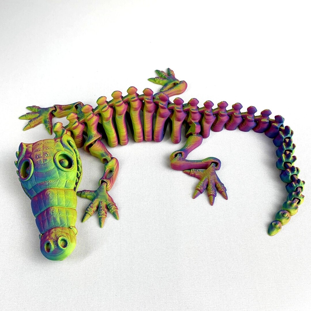 Skeleton Croc Flexi Articulated Figure Toy 3D Printed Handmade Novelty ...