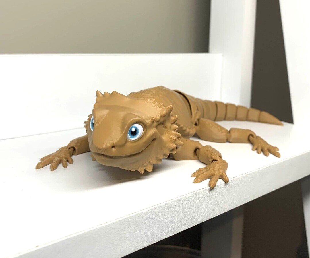 Bearded Dragon Flexi Lizard Articulated Figure Toy 3D Printed Handmade ...