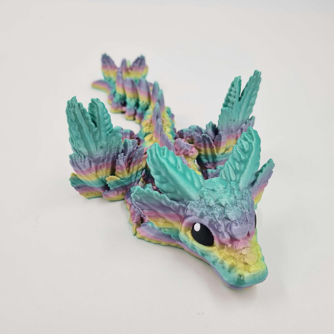 Axolotl Dragon With Wings - Articulated Dragon Toy - Flexi Figure ...