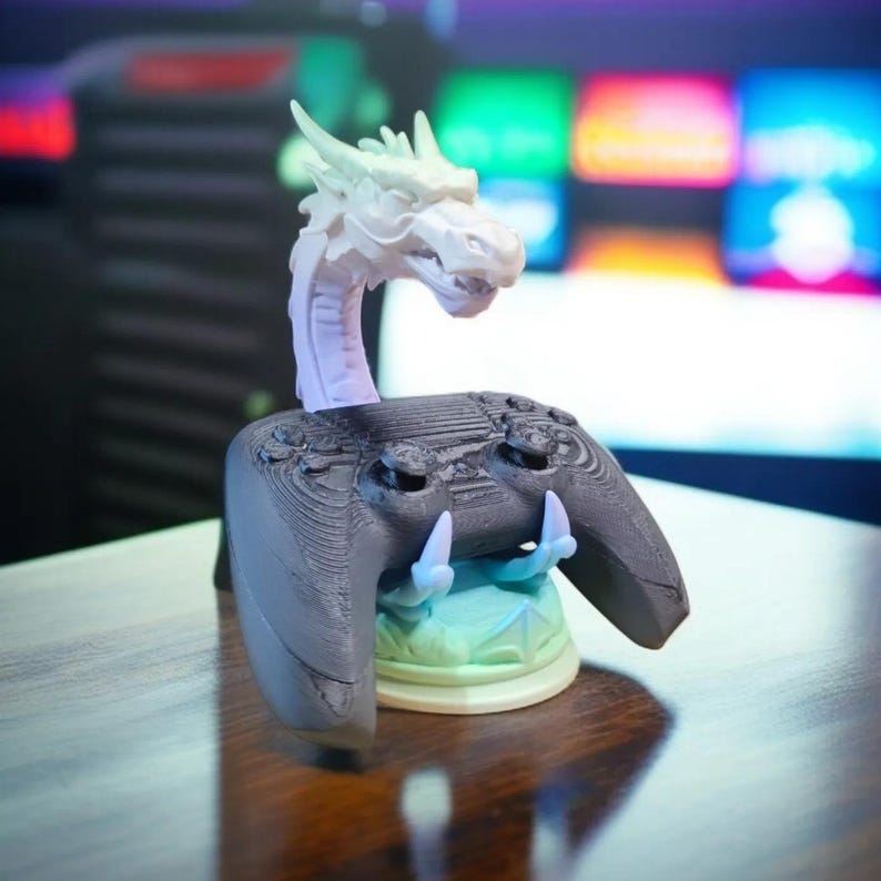 Dragon Controller Holder – 3D Printed Gaming Stand – Fantasy Desk Decor ...